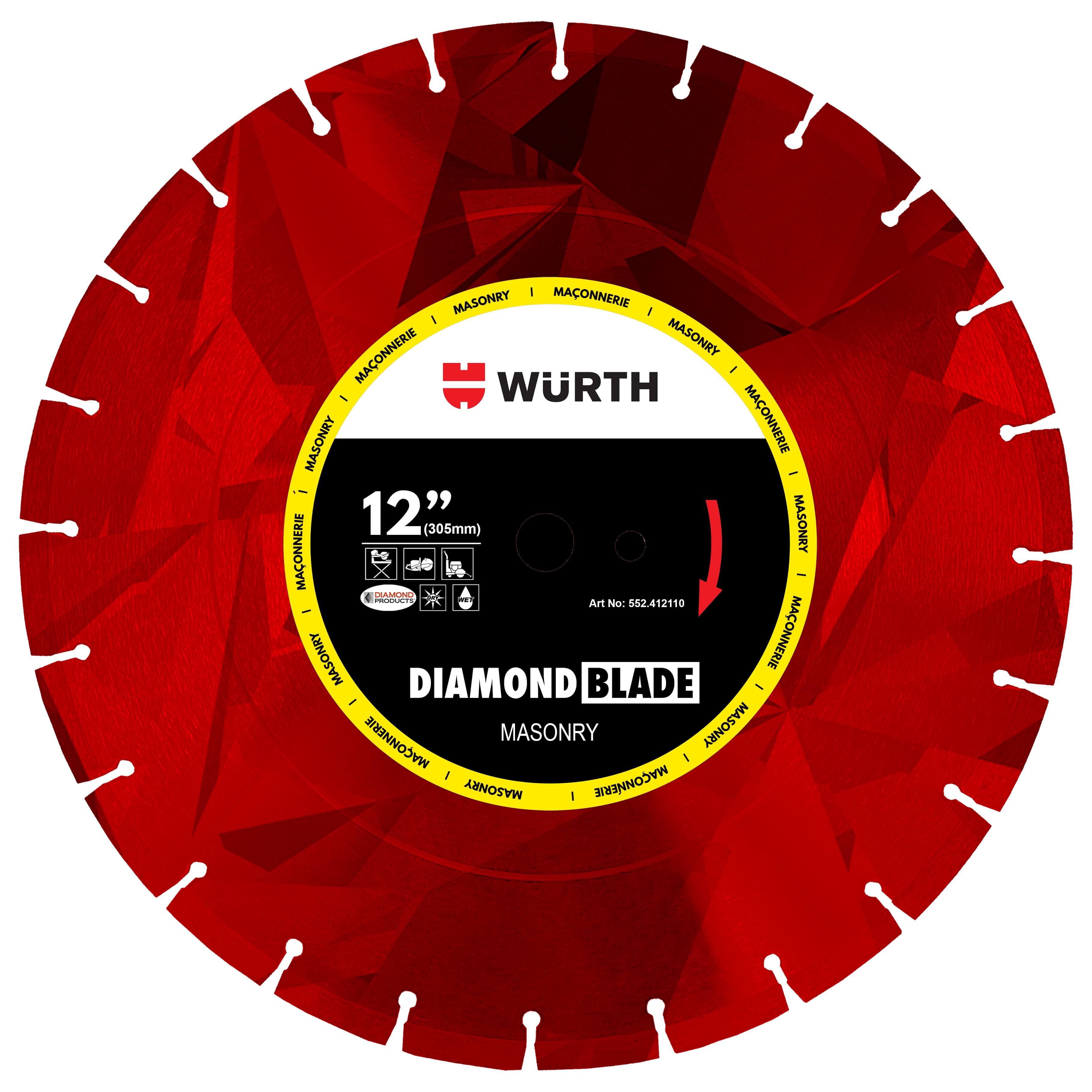MASONRY DELUXE CUT DIAMOND BLADE 12" x .110 x 1" 552.412110