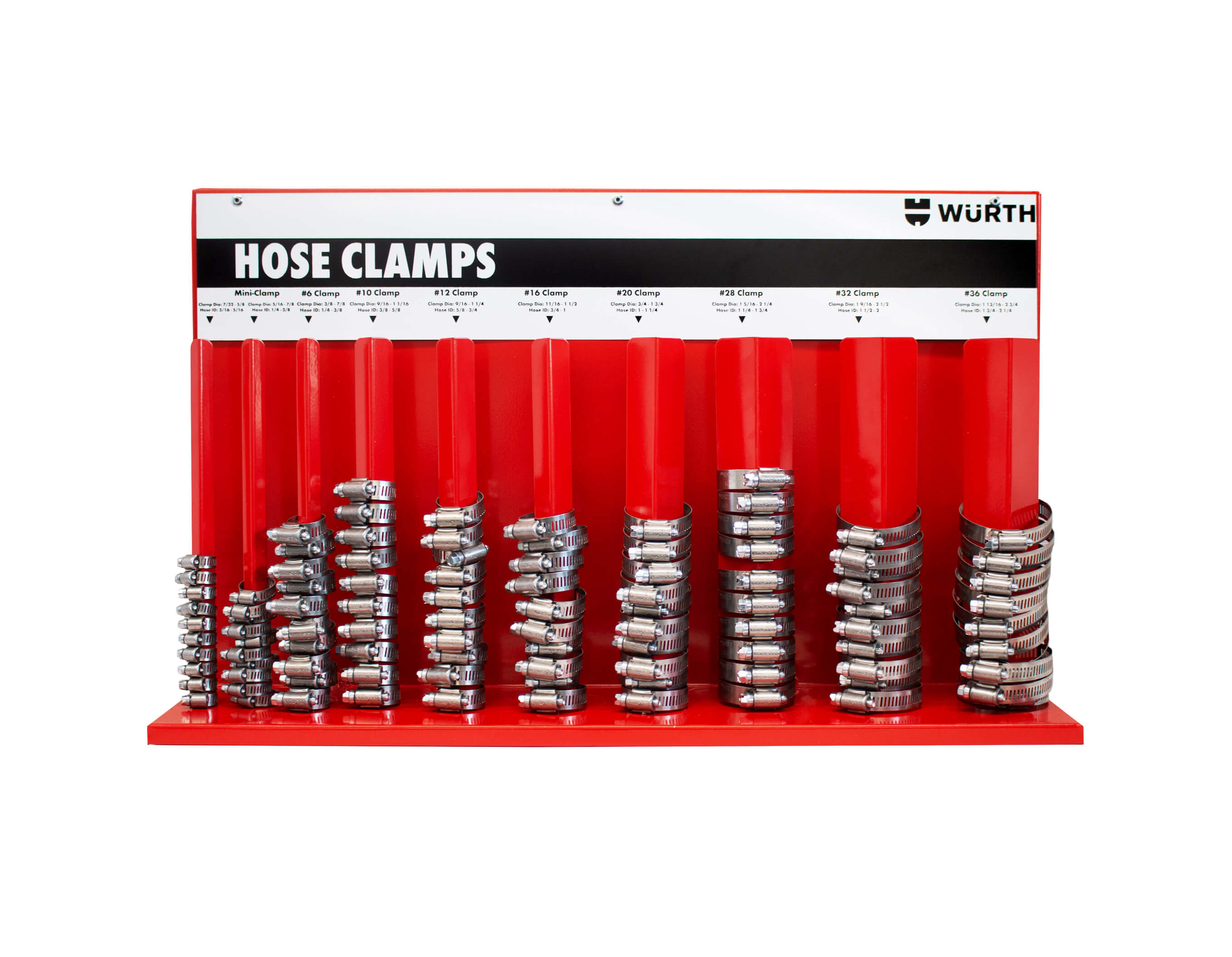 HOSECLAMP ASSTMT - BAND: 1/2" #4 TO #32 535.1