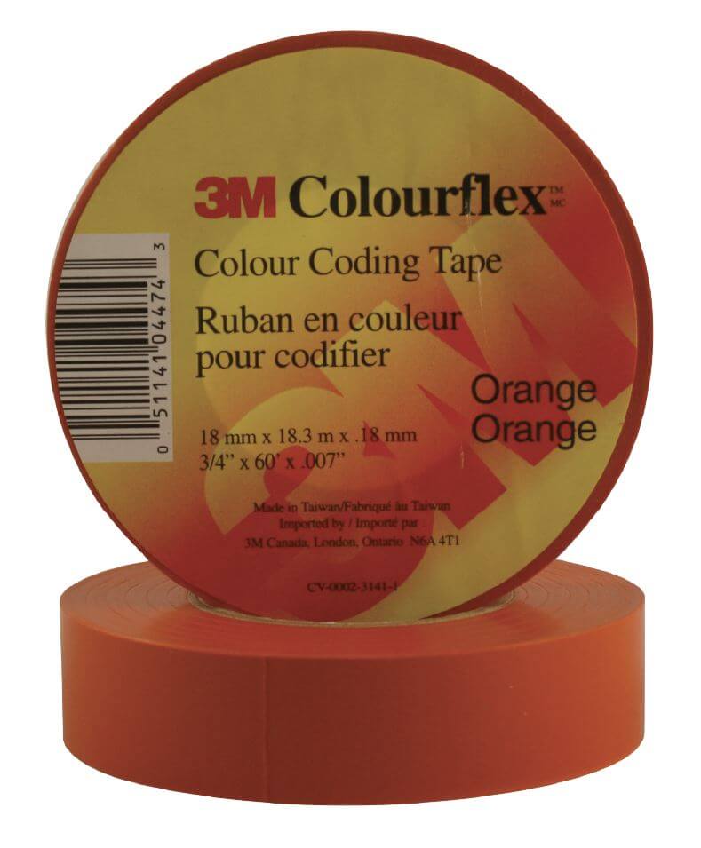 COLOURFLEX ELECTRICAL VINYL TAPE ORANGE 3/4 X 60' 894.1217