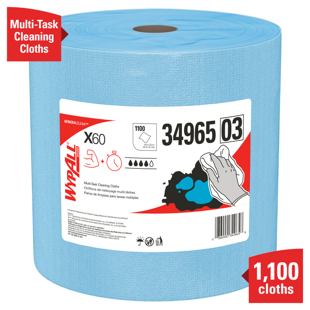 WypAll X60 Cleaning Cloths - Jumbo Roll Blue 899.34965