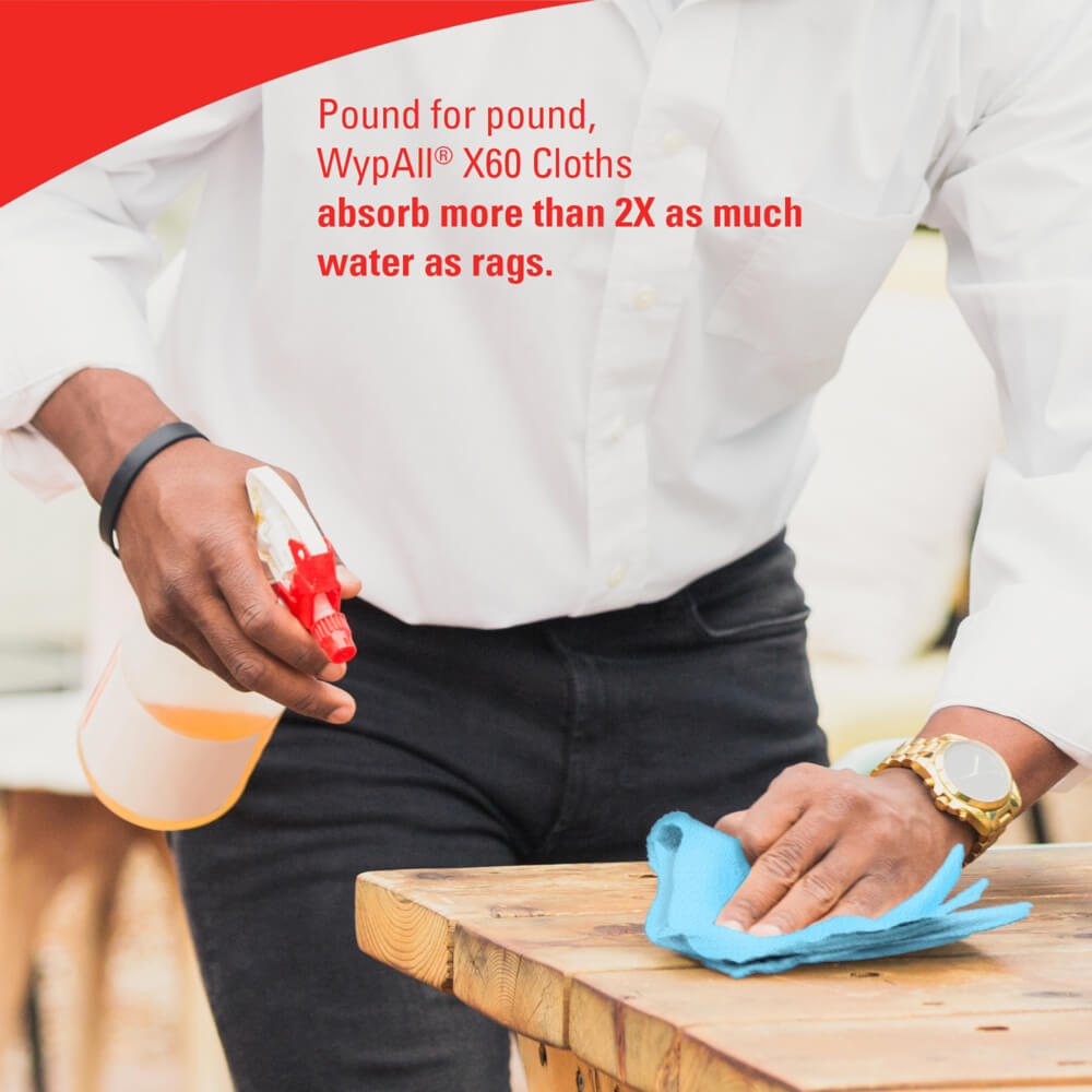 WypAll X60 Cleaning Cloths - Jumbo Roll Blue 899.34965