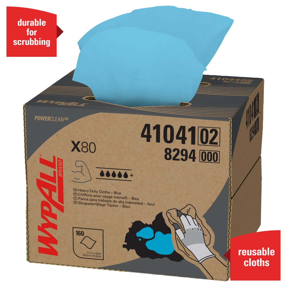 WypAll X80 Heavy Duty Cloths - 160 cloths/brag box 899.41041