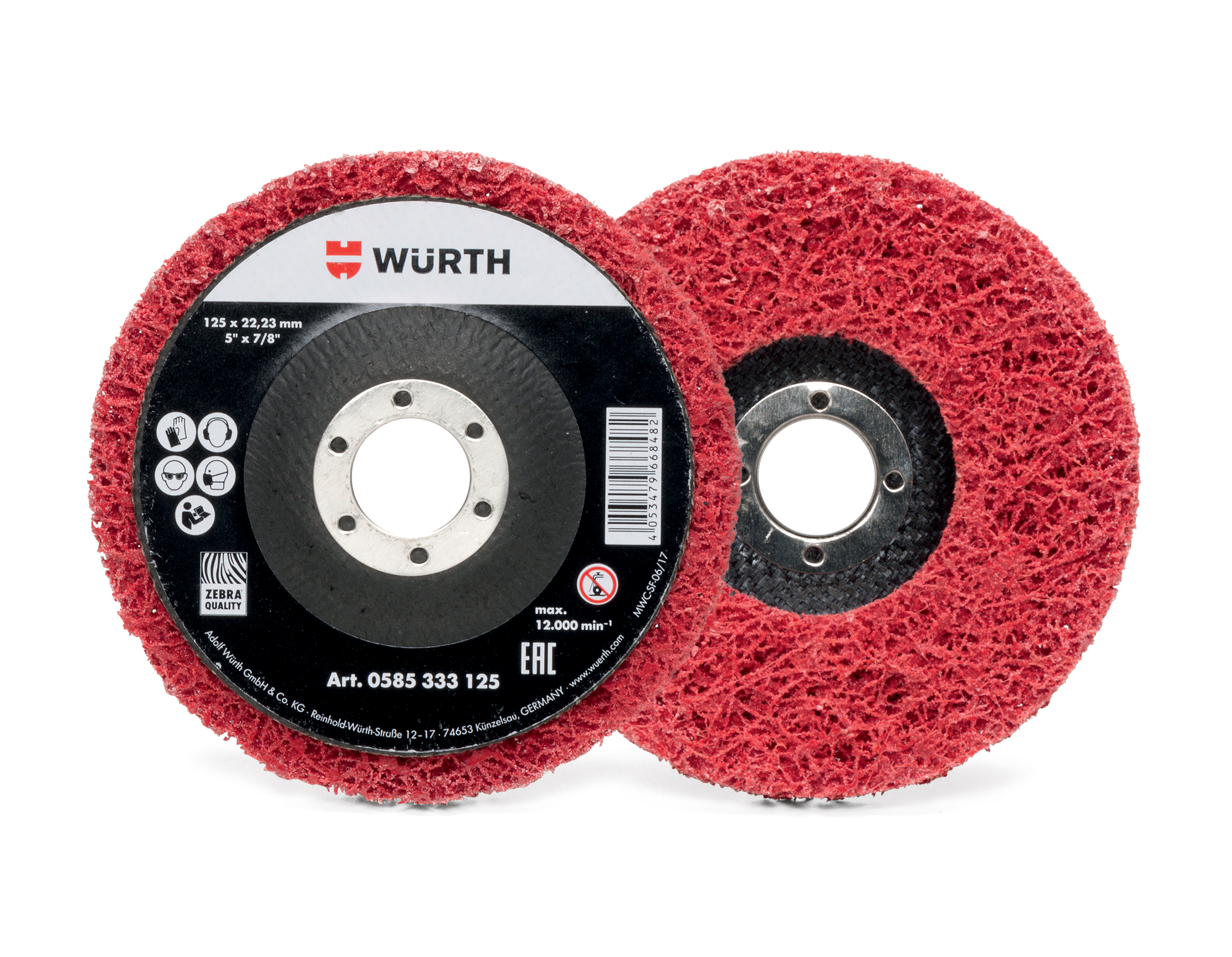 RED CERAMIC QUICK STRIP WHEEL 4-1/2" 585.333115