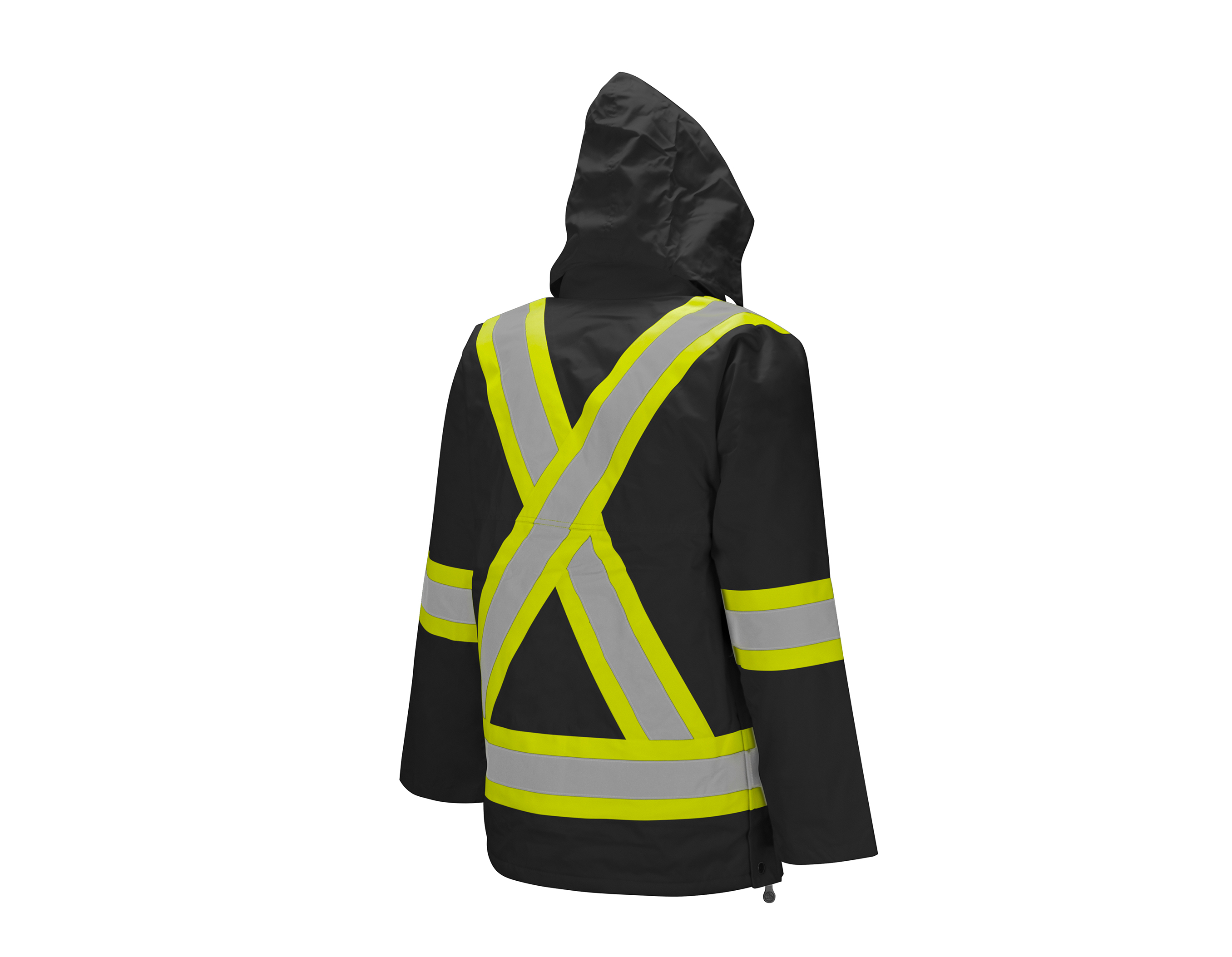 HI-VIS 6-IN-1 LINED SAFETY JACKET BLK XL