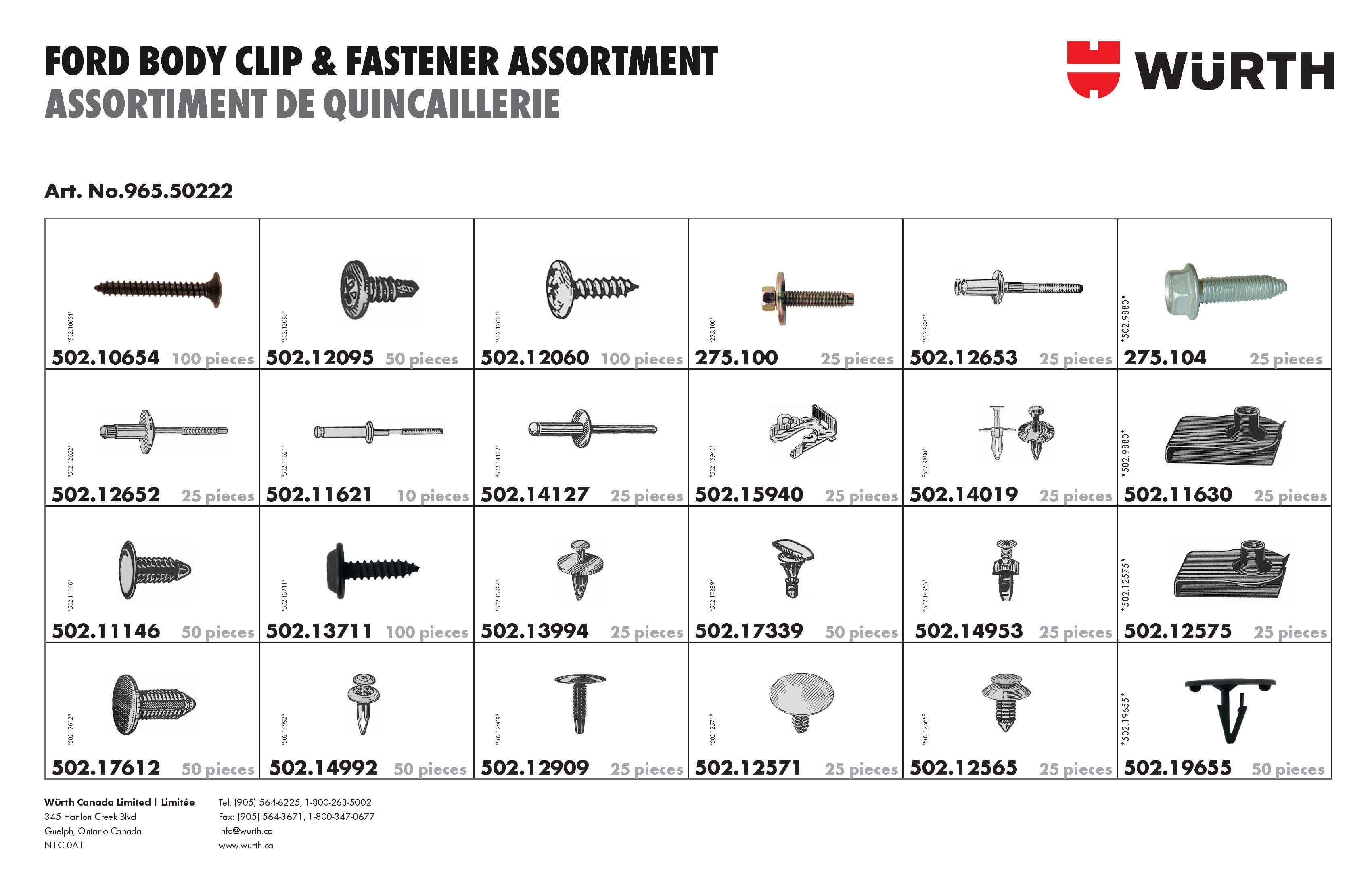 Ford Specific Body Fastener Assortment | Fasteners | Wurth