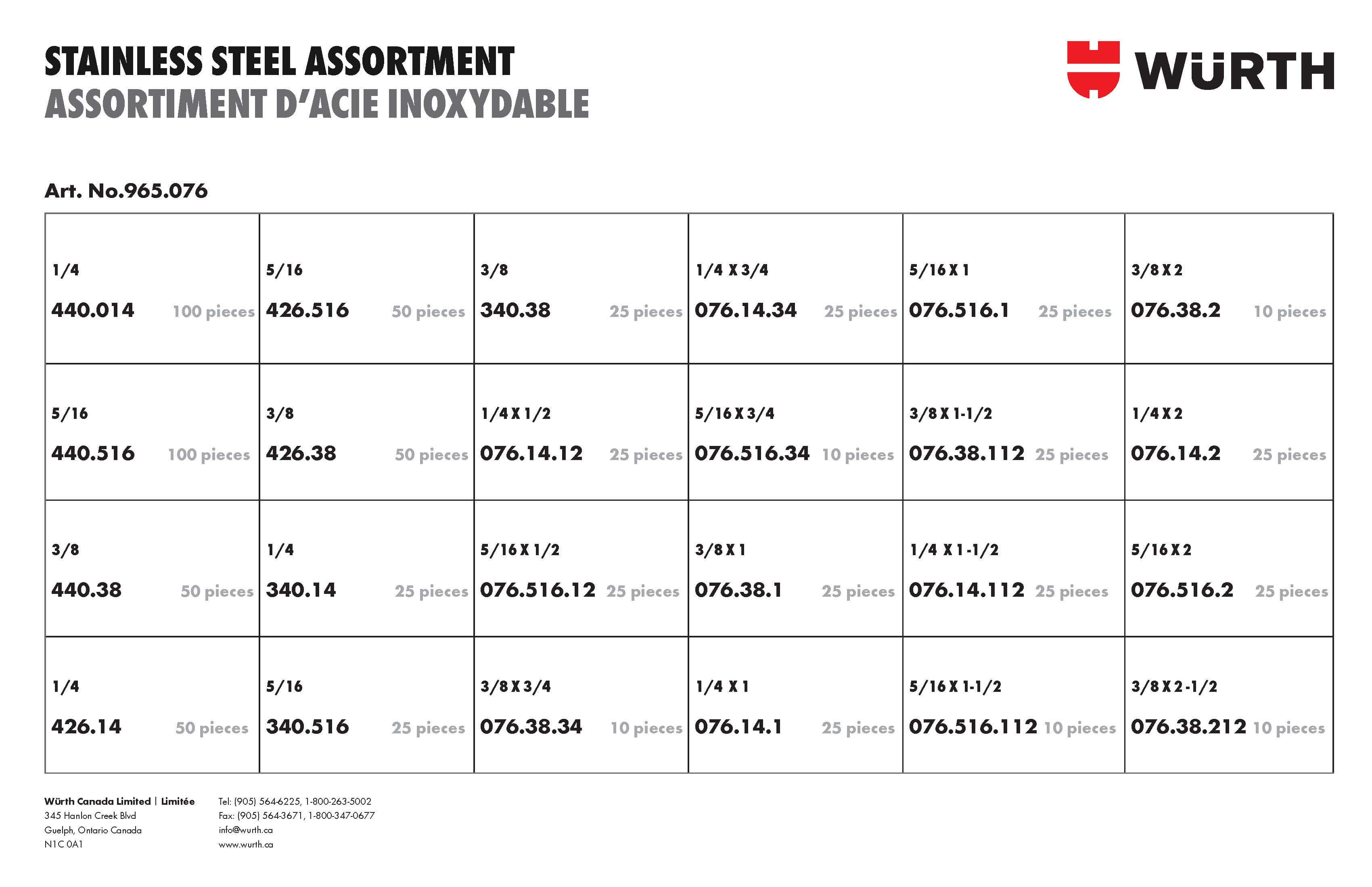 Standard Hex Bolt Assortments | Hex Bolts | Bolts | Wurth Canada