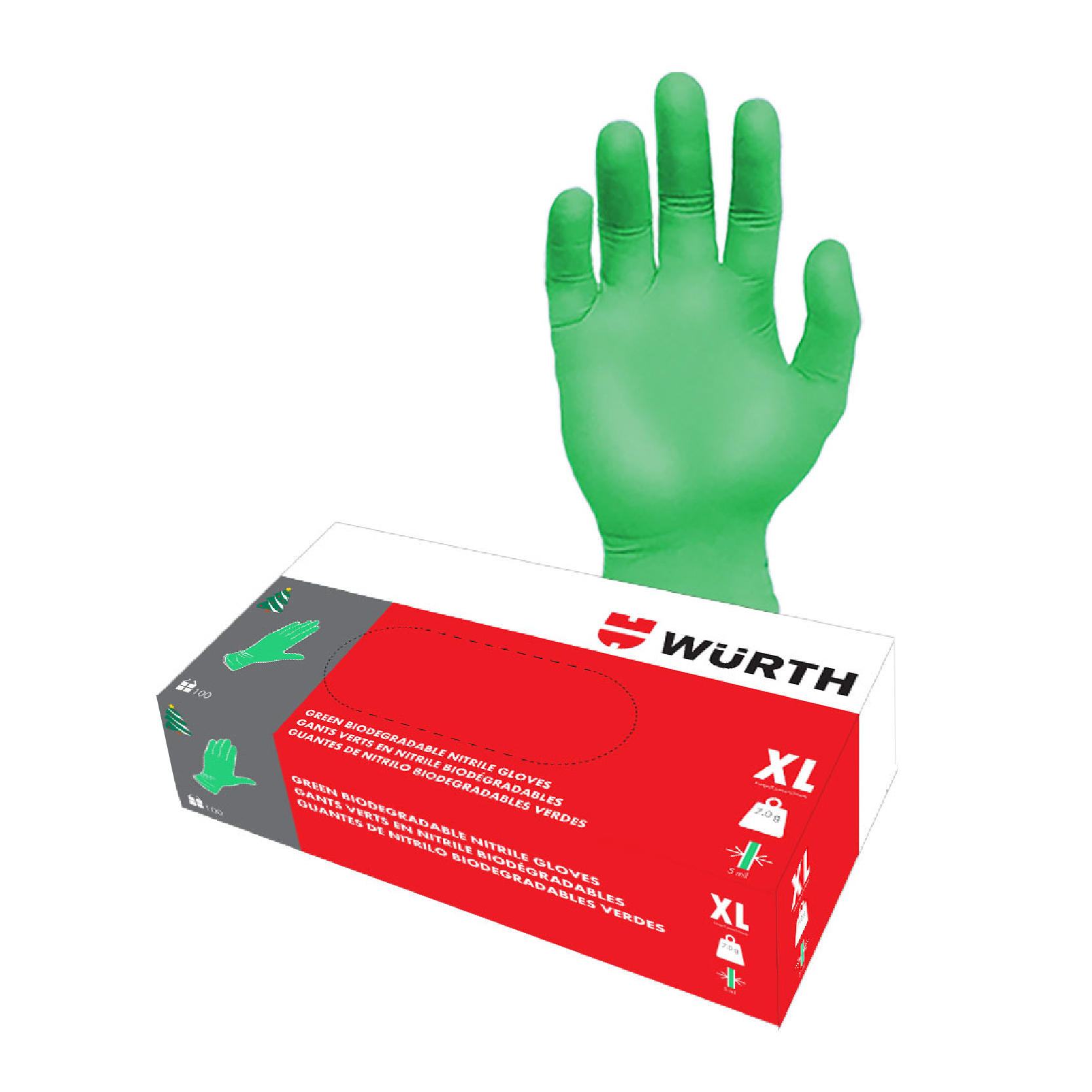Biodegradable Nitrile Green Glove 5mil - SZ XL 899.959XL